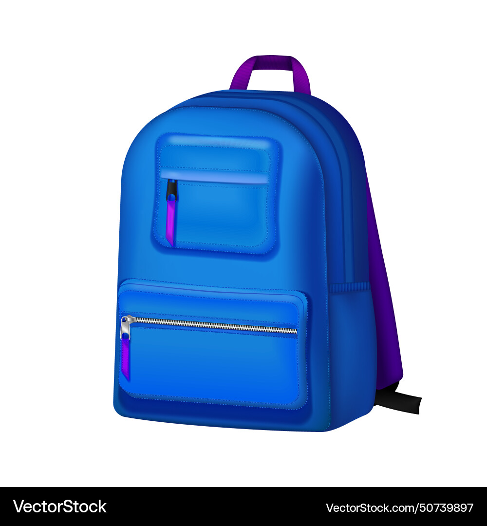 Realistic backpack Royalty Free Vector Image - VectorStock