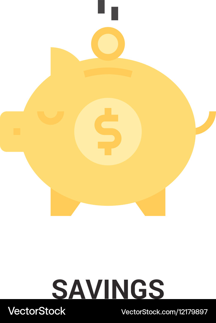 Savings icon concept Royalty Free Vector Image