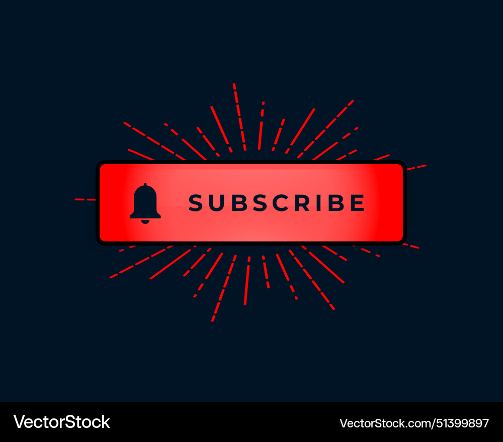 Stylish red subscription button for social media Vector Image