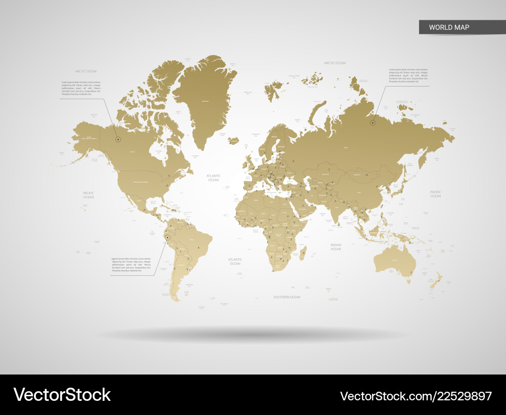 Stylized world map Royalty Free Vector Image - VectorStock