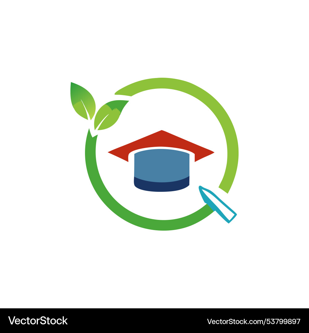 Sustainable education logo Royalty Free Vector Image