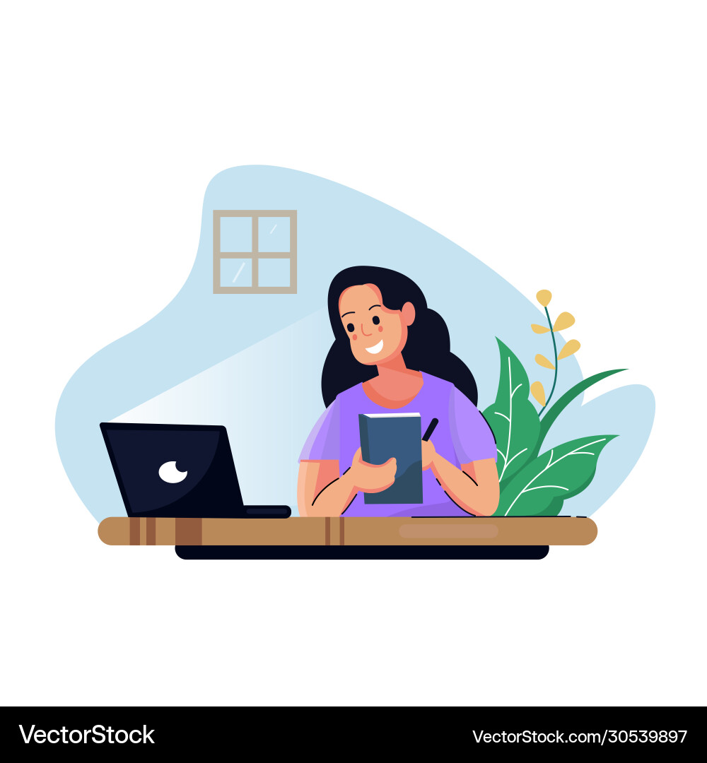 Work at home Royalty Free Vector Image - VectorStock