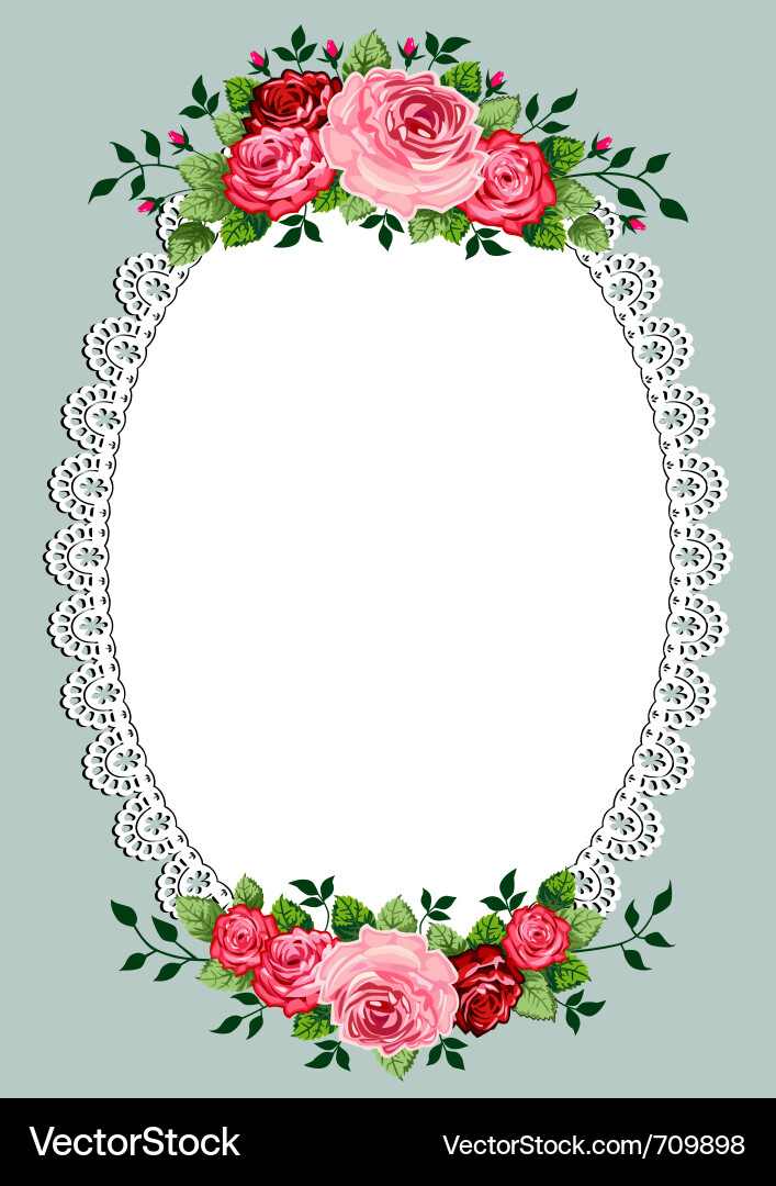 Oval Banner with Roses Vector Images (over 240)
