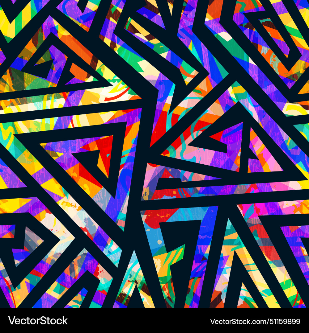Abstract bright ethnic lines seamless pattern Vector Image