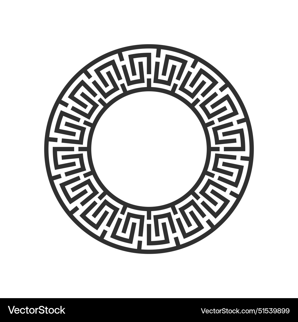 Greek circle frame Royalty Free Vector Image - VectorStock