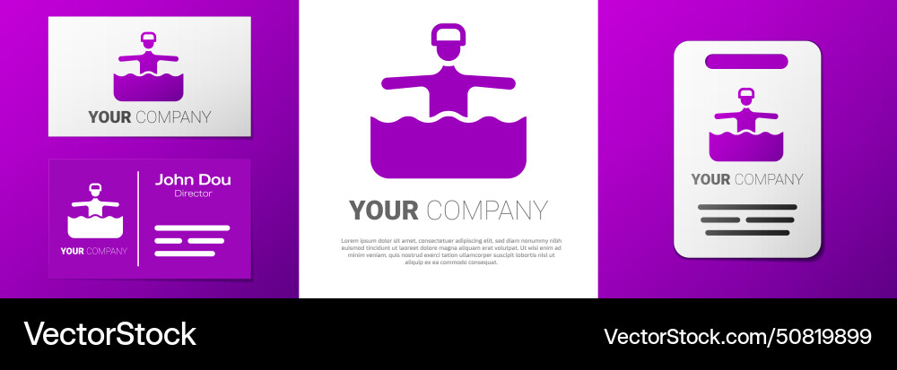 Logotype water gymnastics icon isolated on white Vector Image