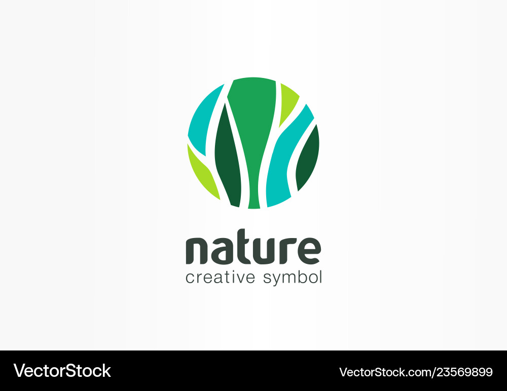 Nature creative symbol organic concept bio herbal Vector Image