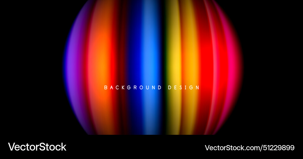 Rainbow color wave lines on black techno Vector Image
