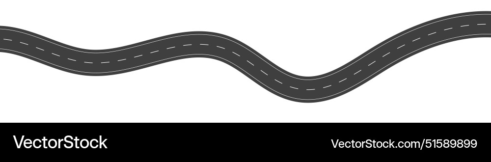 Wavy road with winding curves and horizontal path Vector Image