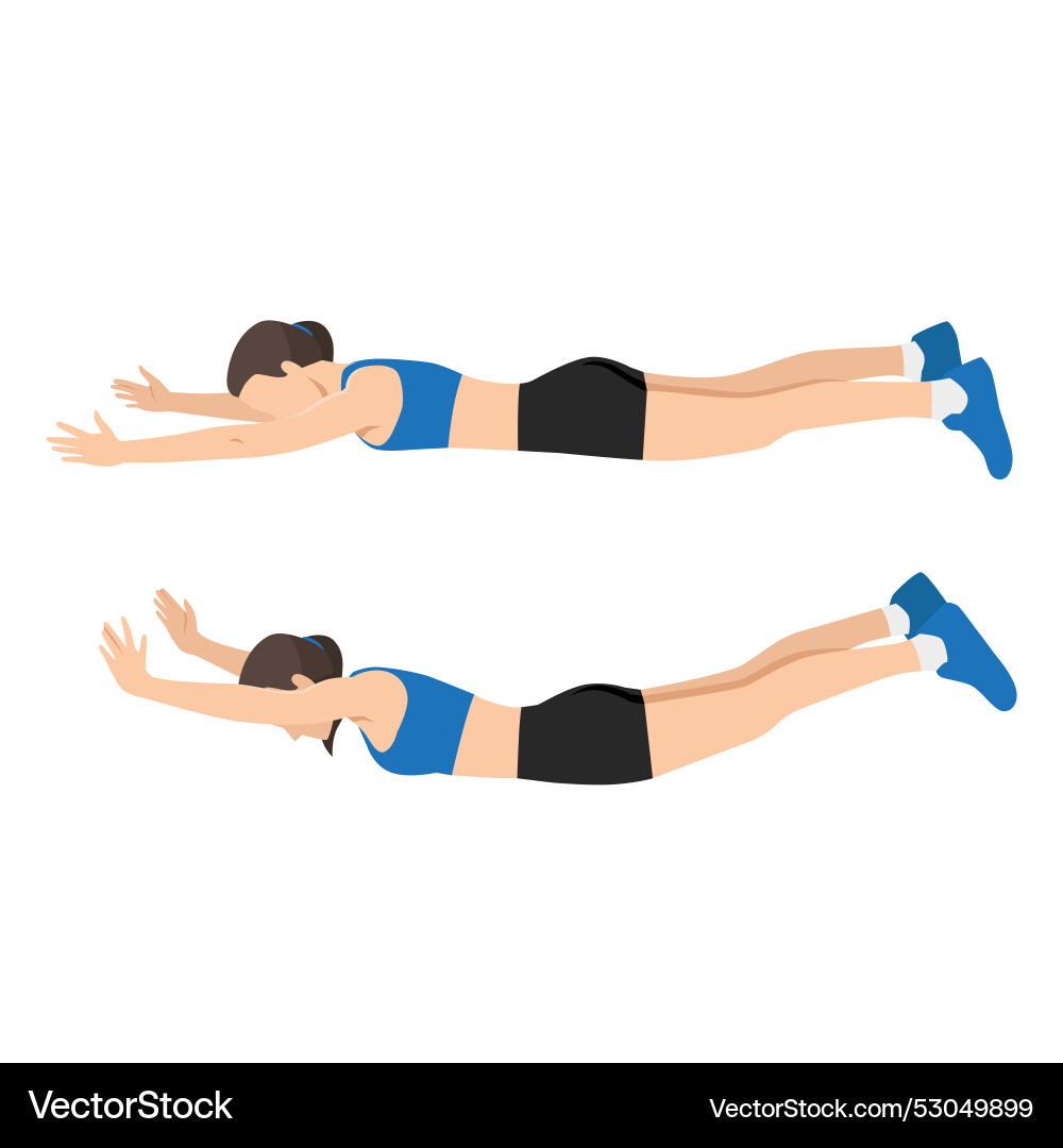 Woman doing back extension exercise or cobra lift Vector Image