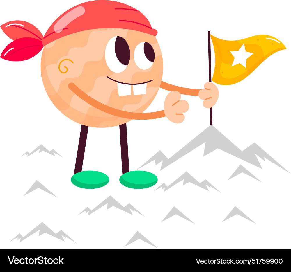 A captivating flat sticker of mission flag Vector Image