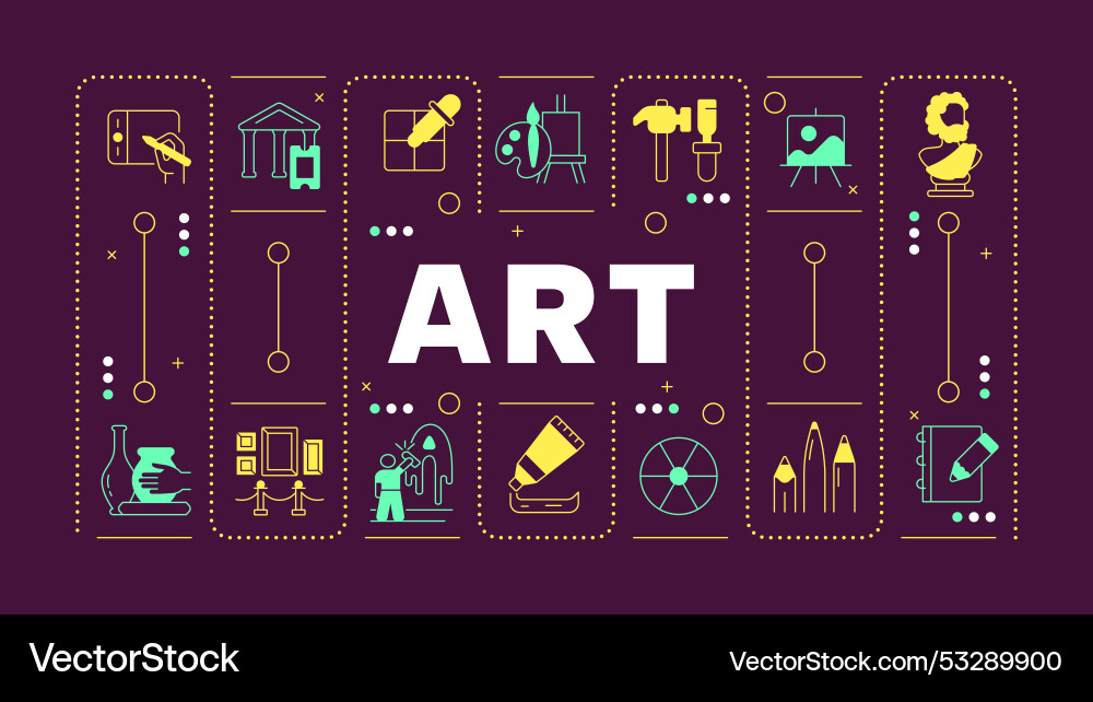 Art dark purple word concept Royalty Free Vector Image
