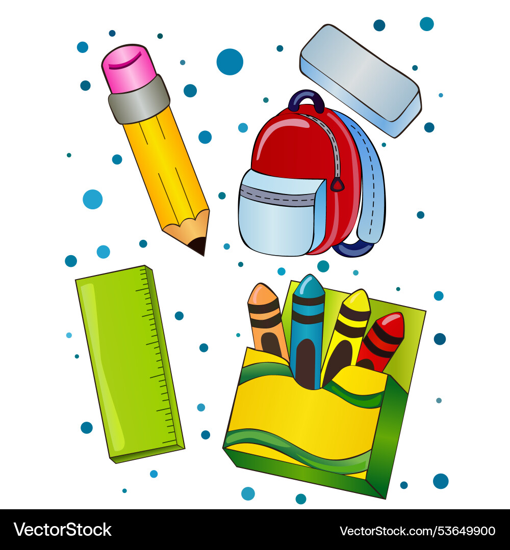 Back to school elements Royalty Free Vector Image
