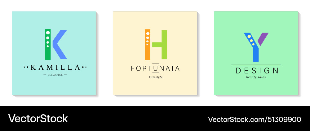 Bundle minimalistic logos monogram of letters k Vector Image