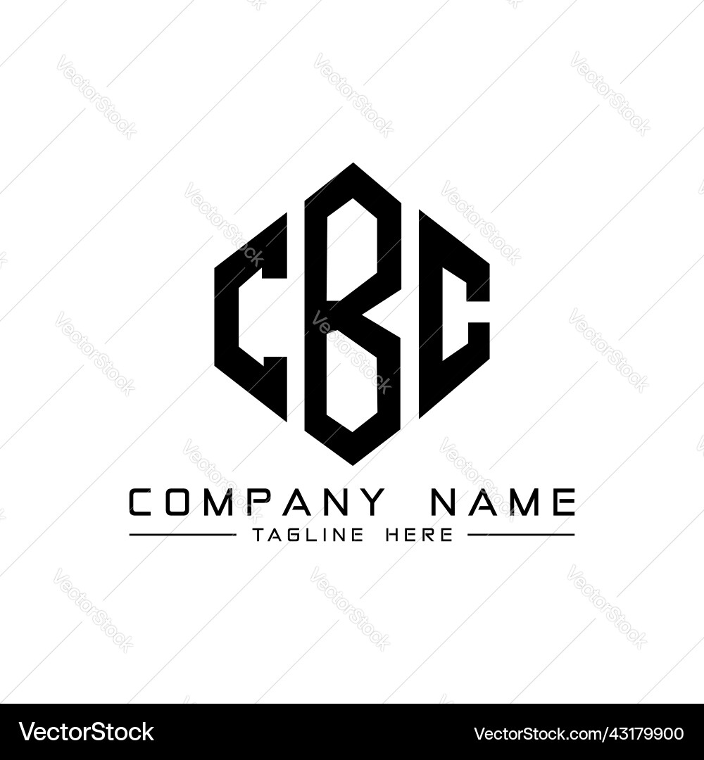 CBC Letter Logo - Polygon & Cube Royalty Free Vector