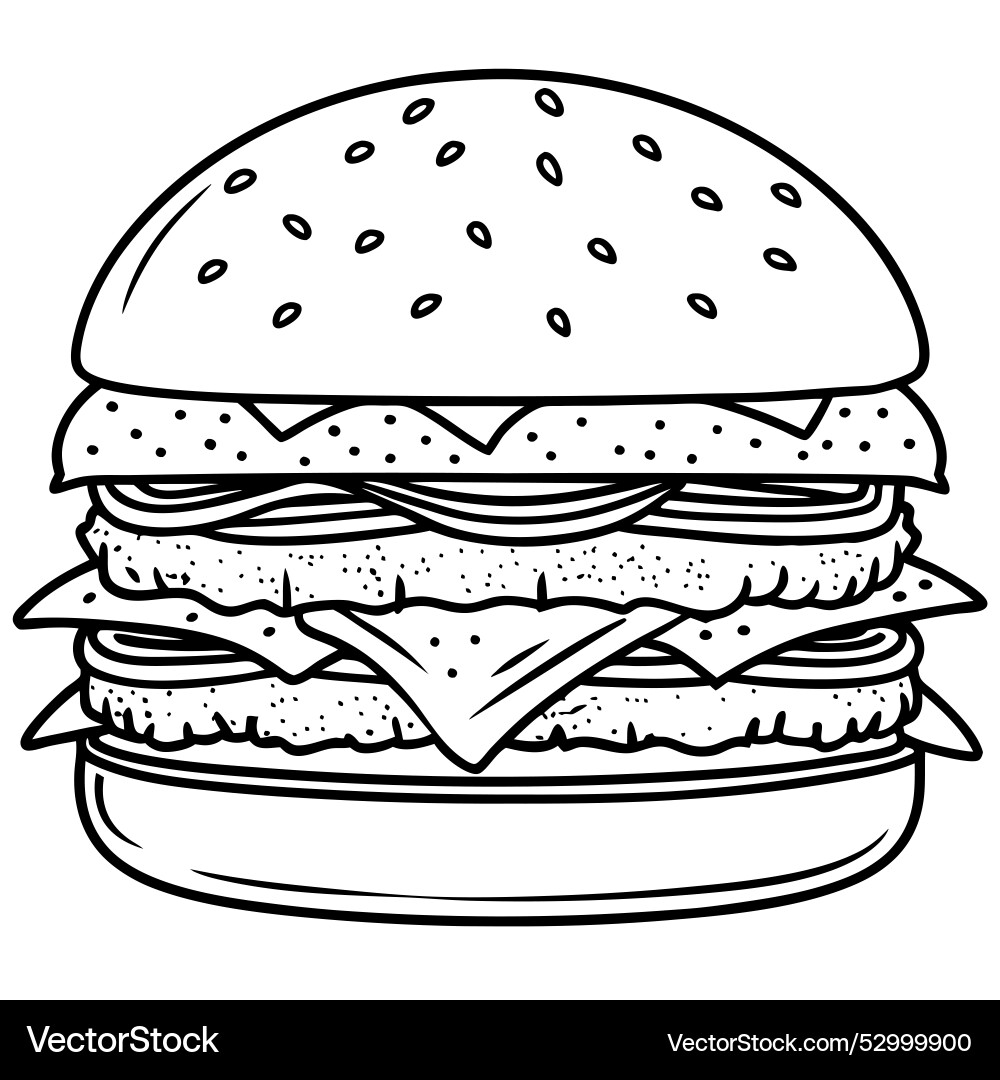 Delicious double cheeseburger with american Vector Image
