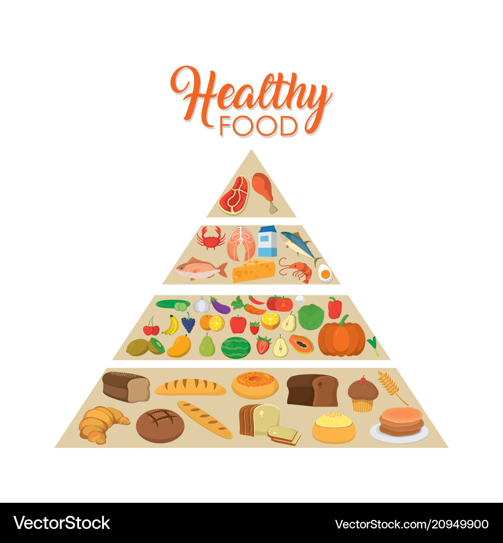 Healthy food pyramid Royalty Free Vector Image