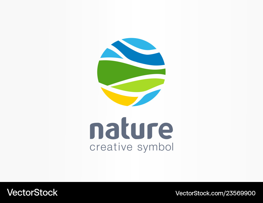 Nature creative symbol planet concept organic Vector Image