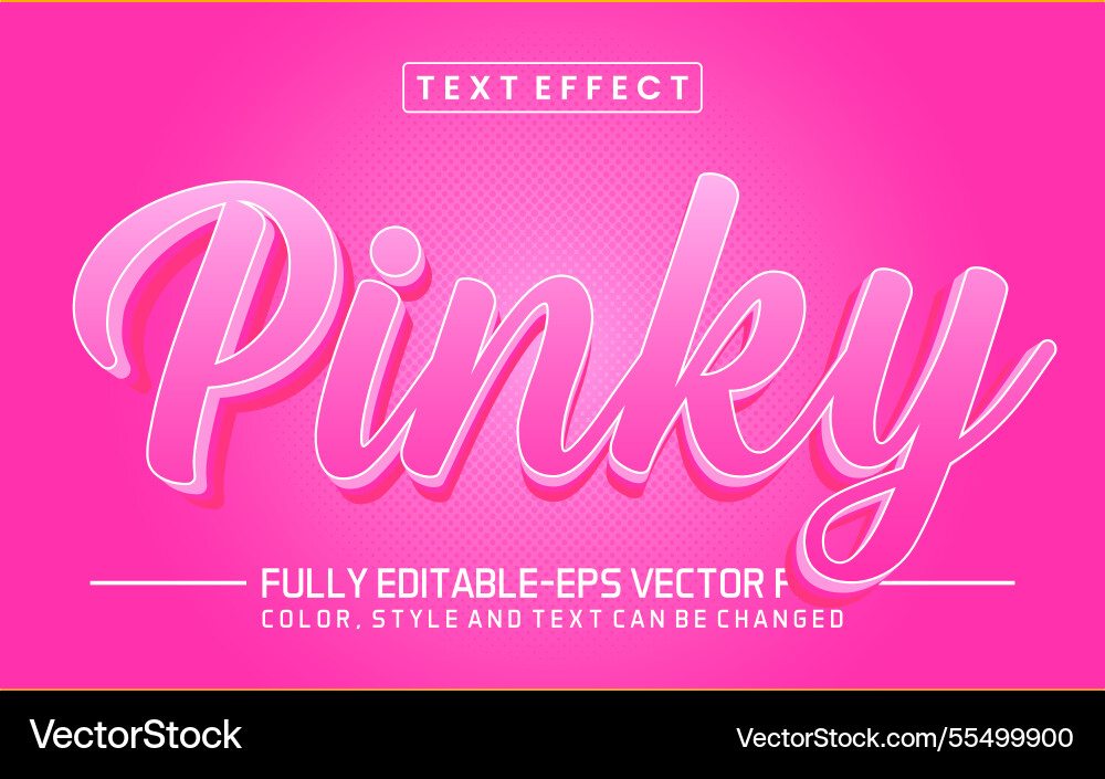 Pinky pink font text effect editable Royalty Free Vector