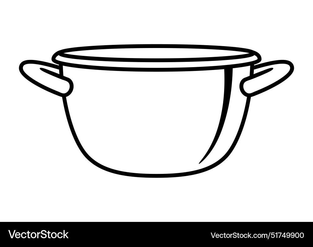 Saucepan stylized kitchen Royalty Free Vector Image