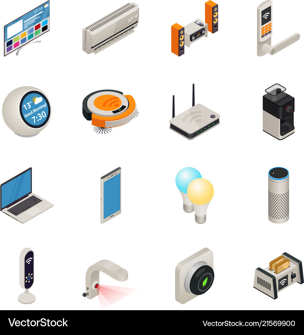 Smart Home Internet Devices - Isometric Royalty Free Vector