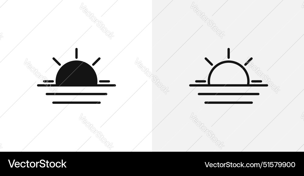 Sunrise icon set Royalty Free Vector Image - VectorStock