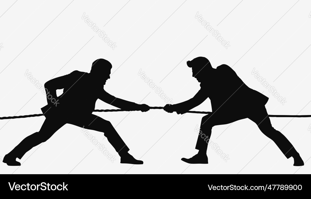 Two men tug of war Royalty Free Vector Image - VectorStock