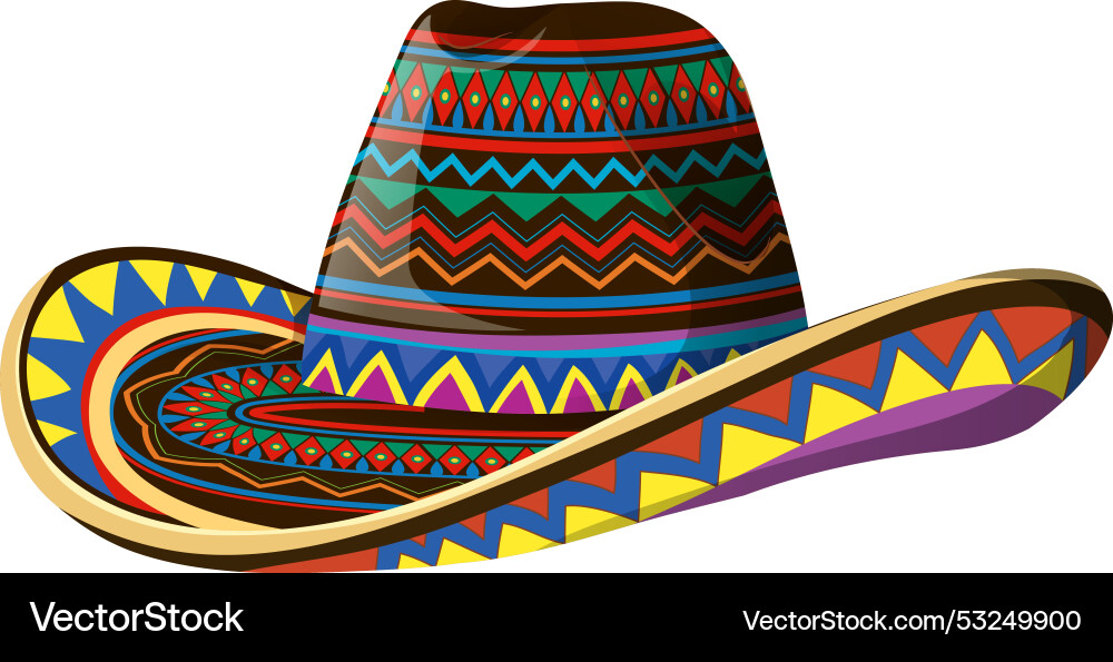 Vibrant sombrero with traditional mexican patterns