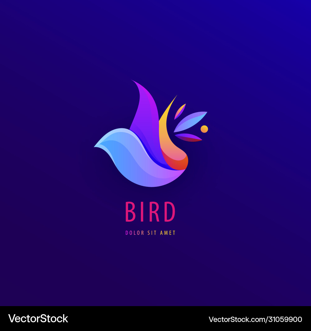 Wavy abstract colorful bird logo Royalty Free Vector Image