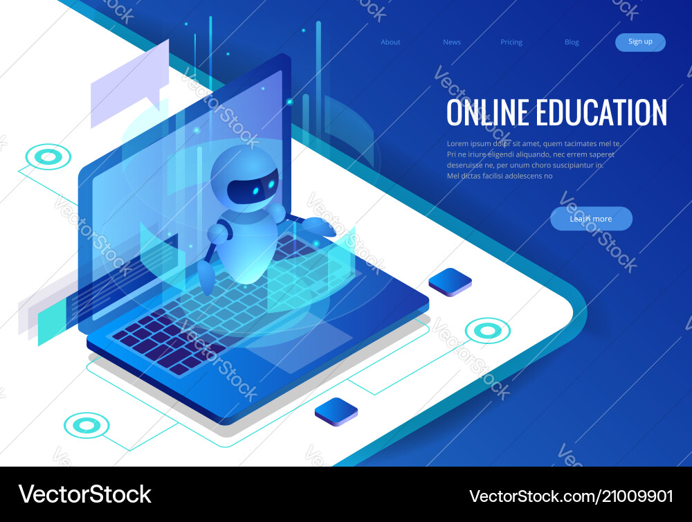 AI Science Teacher Bot Concept Royalty Free Vector Image