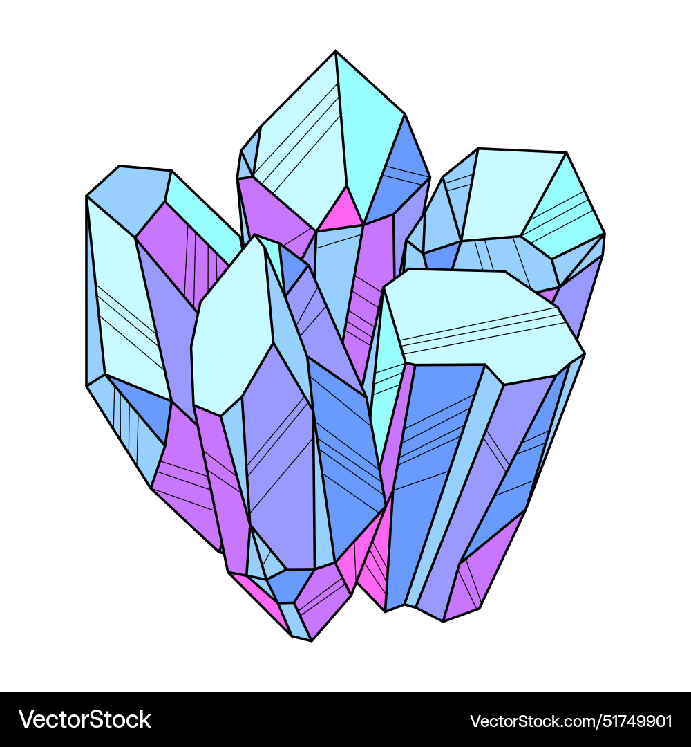 Crystals or minerals jewelry Royalty Free Vector Image
