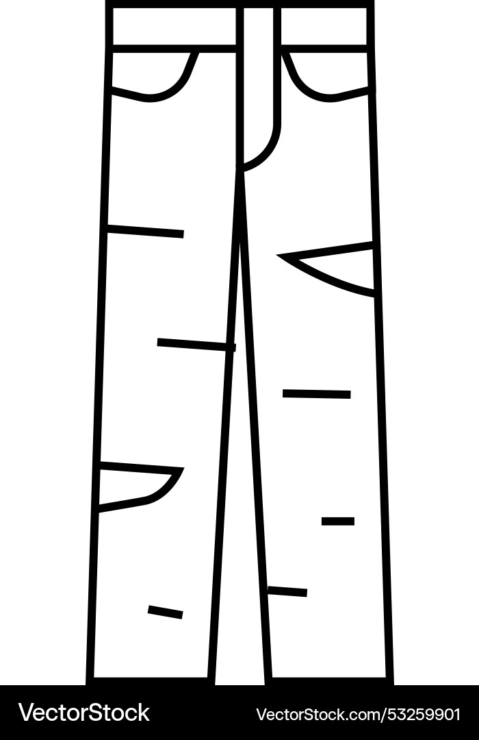 Denim pants for men line icon Royalty Free Vector Image