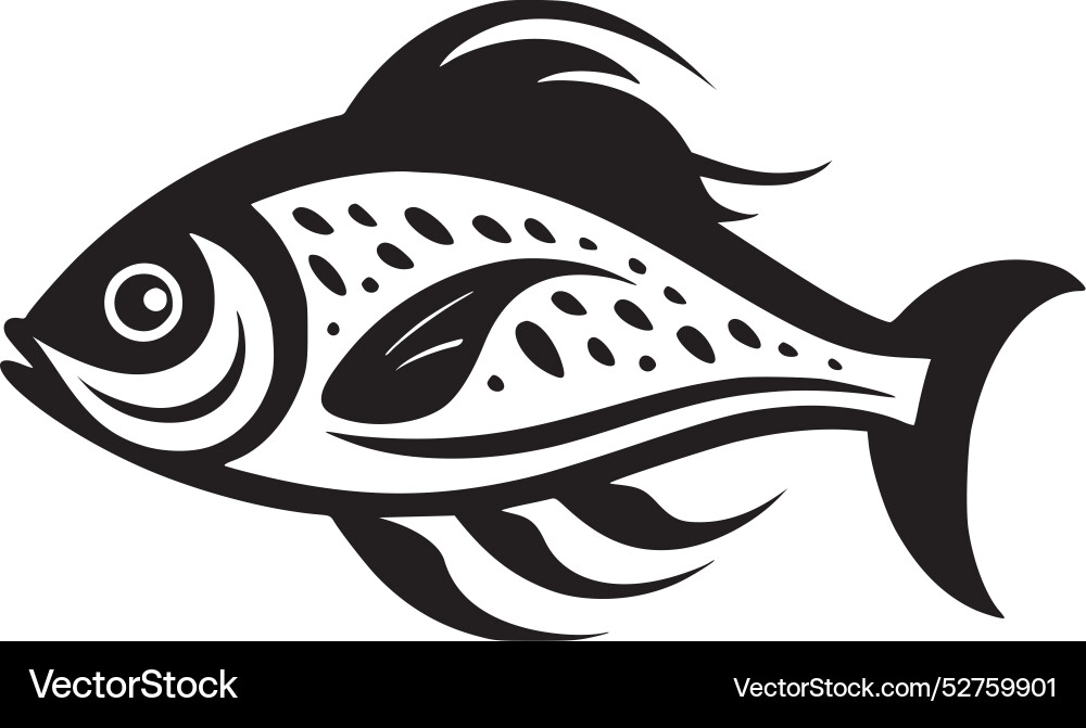 Fish - black and white Royalty Free Vector Image