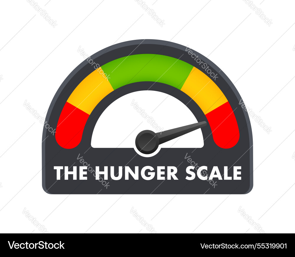 Hunger scale measuring level of from red Vector Image