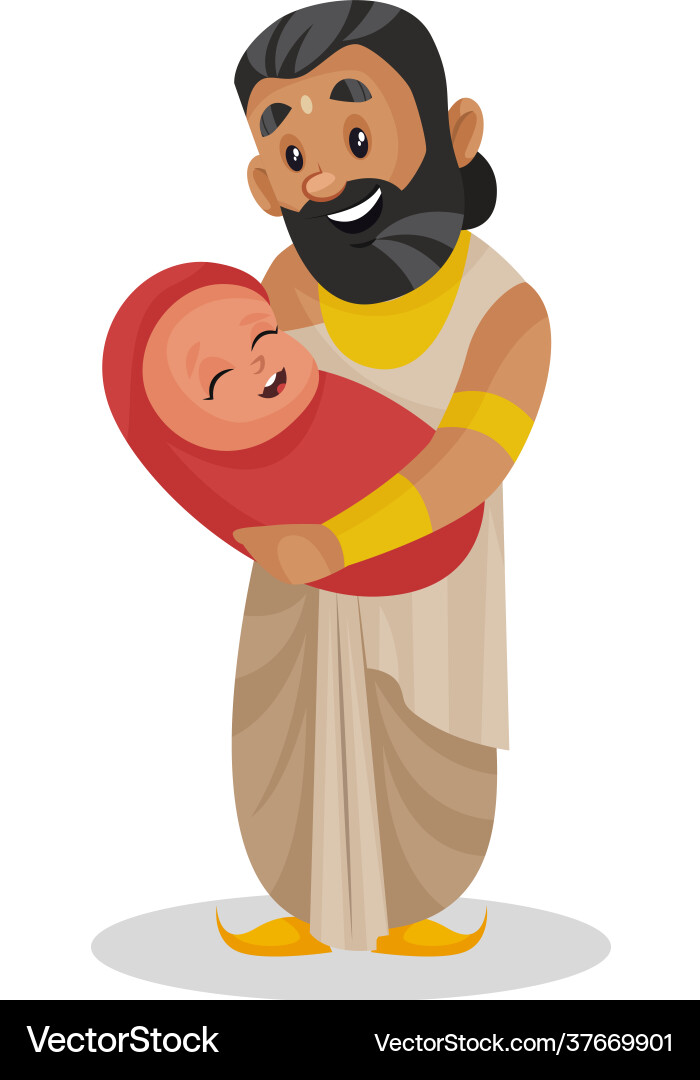 King janaka cartoon character Royalty Free Vector Image