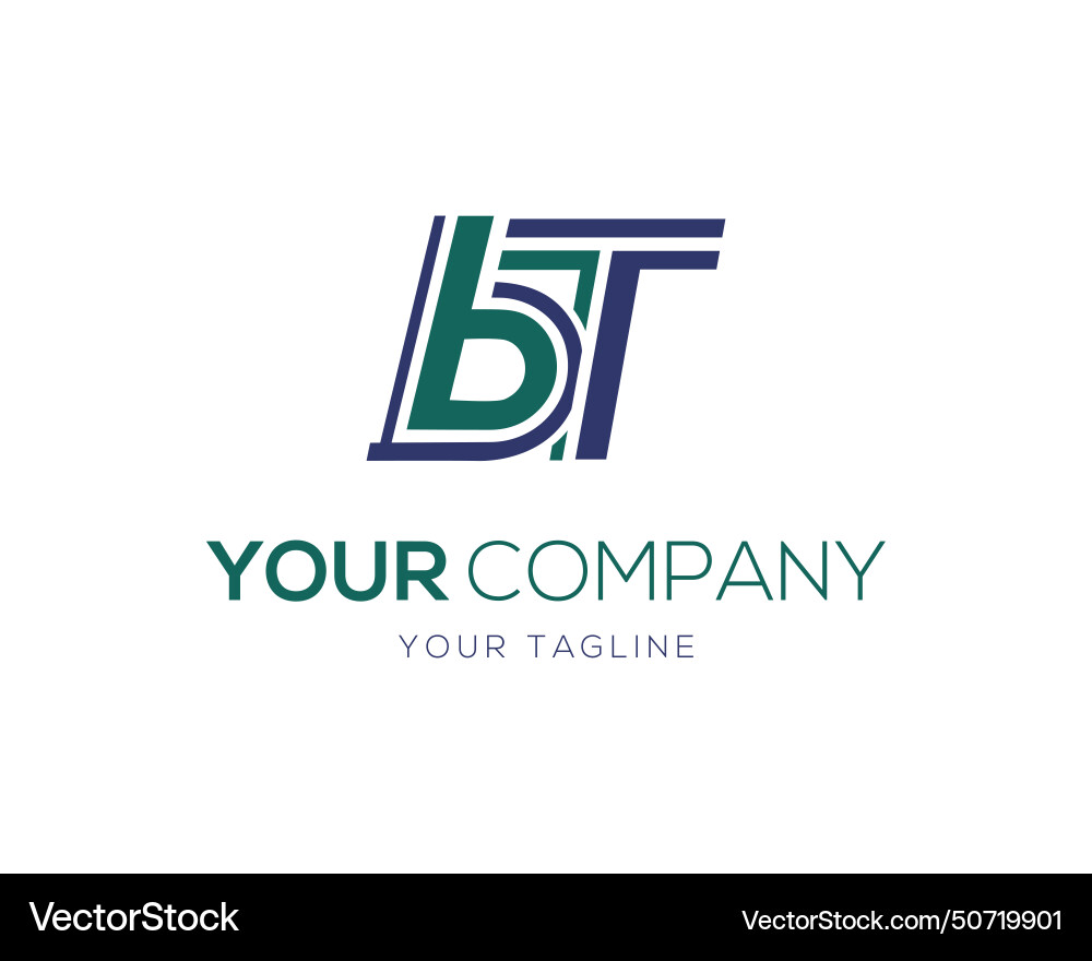 Professional elegant bt letter logo design Vector Image