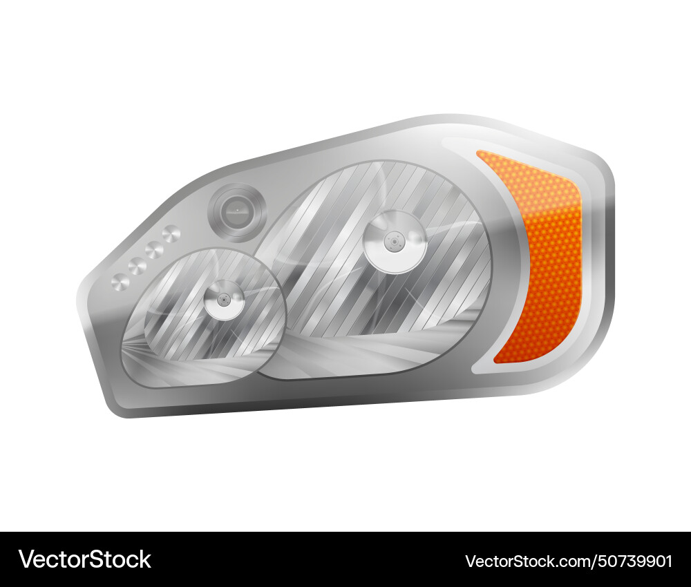 Realistic car headlamp Royalty Free Vector Image