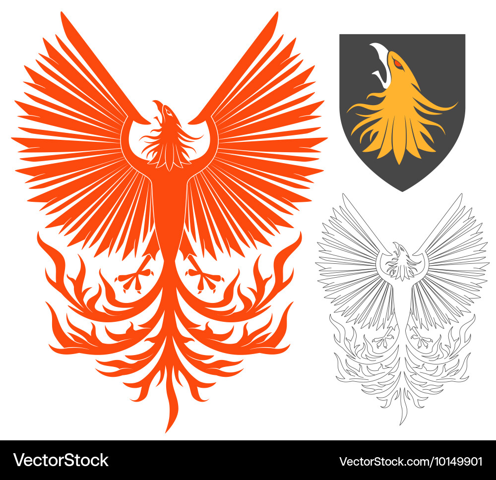 Red phoenix bird Royalty Free Vector Image - VectorStock