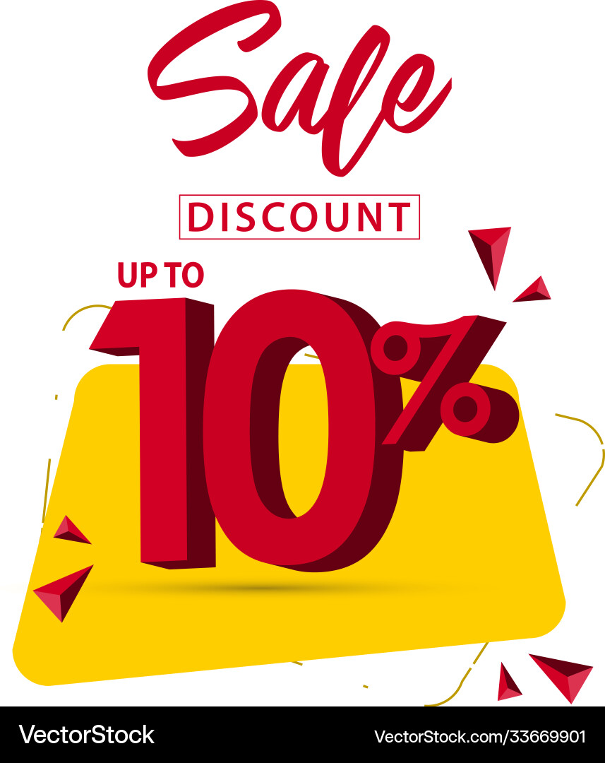 Sale discount up to 10 template design Royalty Free Vector