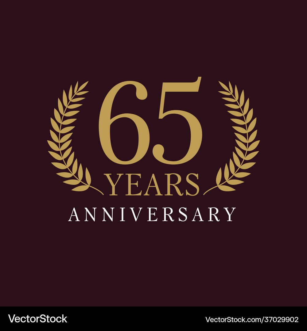 65th Anniversary Royal Celebration Logo Royalty Free Vector