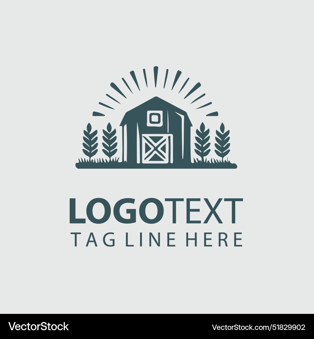 Farm view logo Royalty Free Vector Image - VectorStock