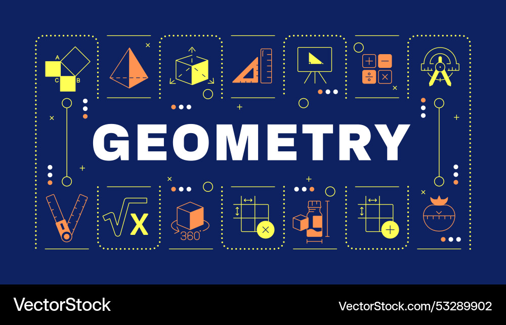 Geometry dark blue word concept Royalty Free Vector Image
