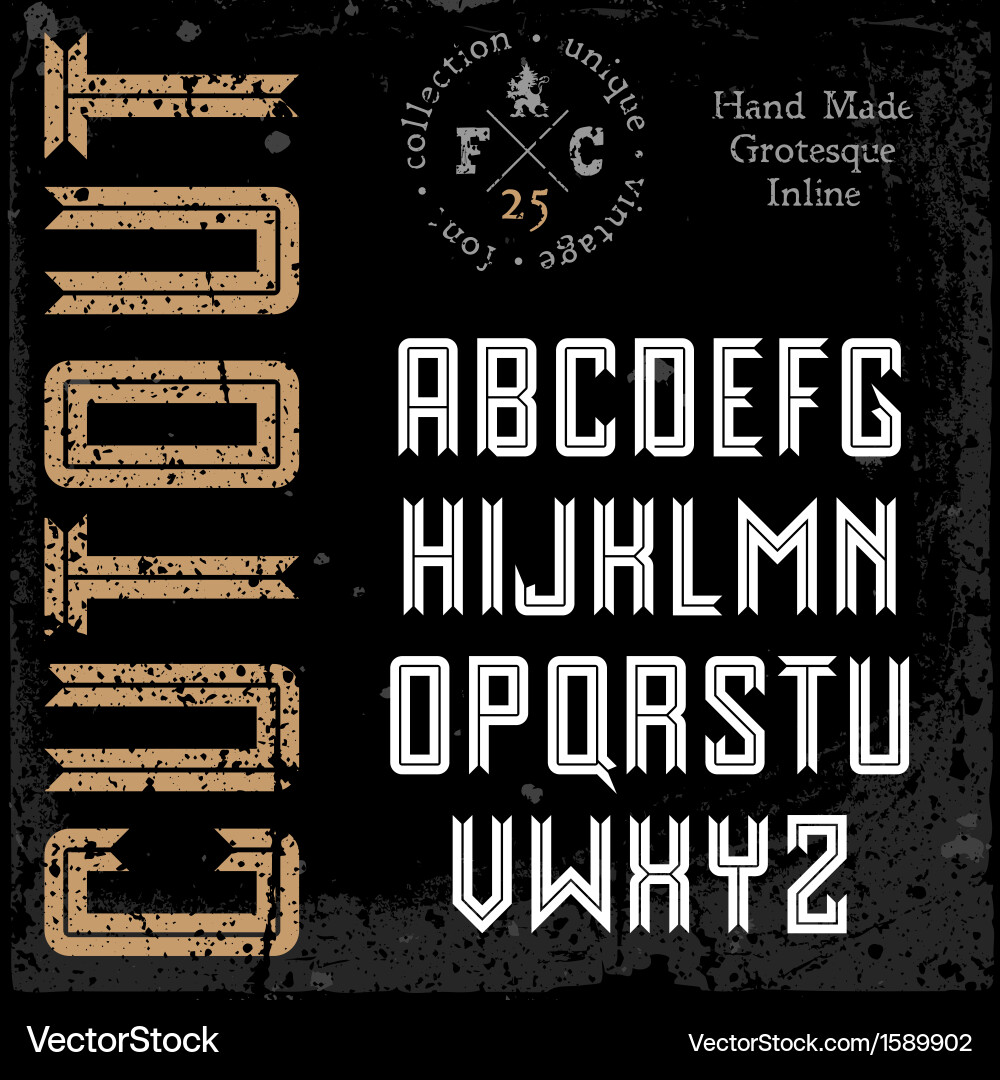 Handmade retro font Royalty Free Vector Image - VectorStock