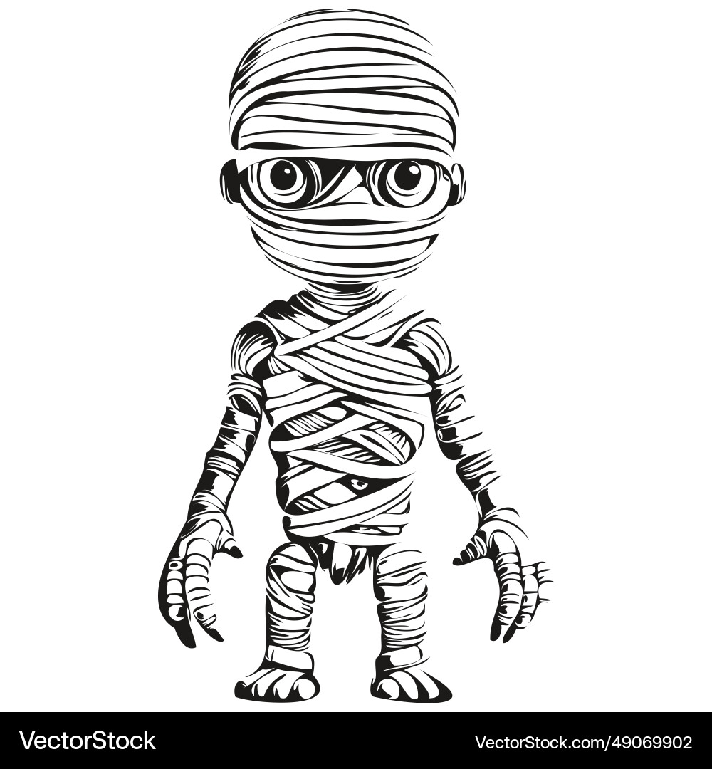 Mummy image isolated black Royalty Free Vector Image