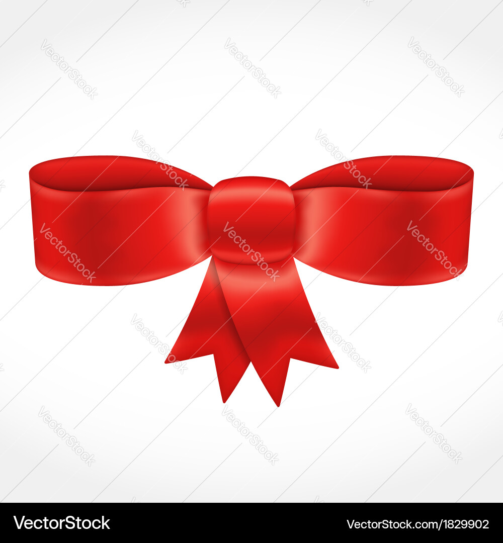 Red bow Royalty Free Vector Image - VectorStock