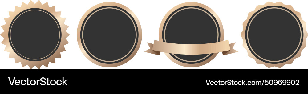 Set of black round blank label templates Vector Image