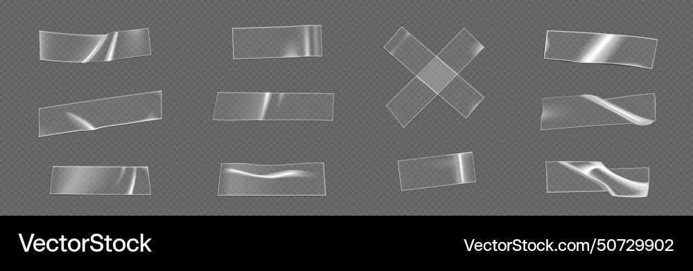 Transparent adhesive plastic cut tape patch Vector Image