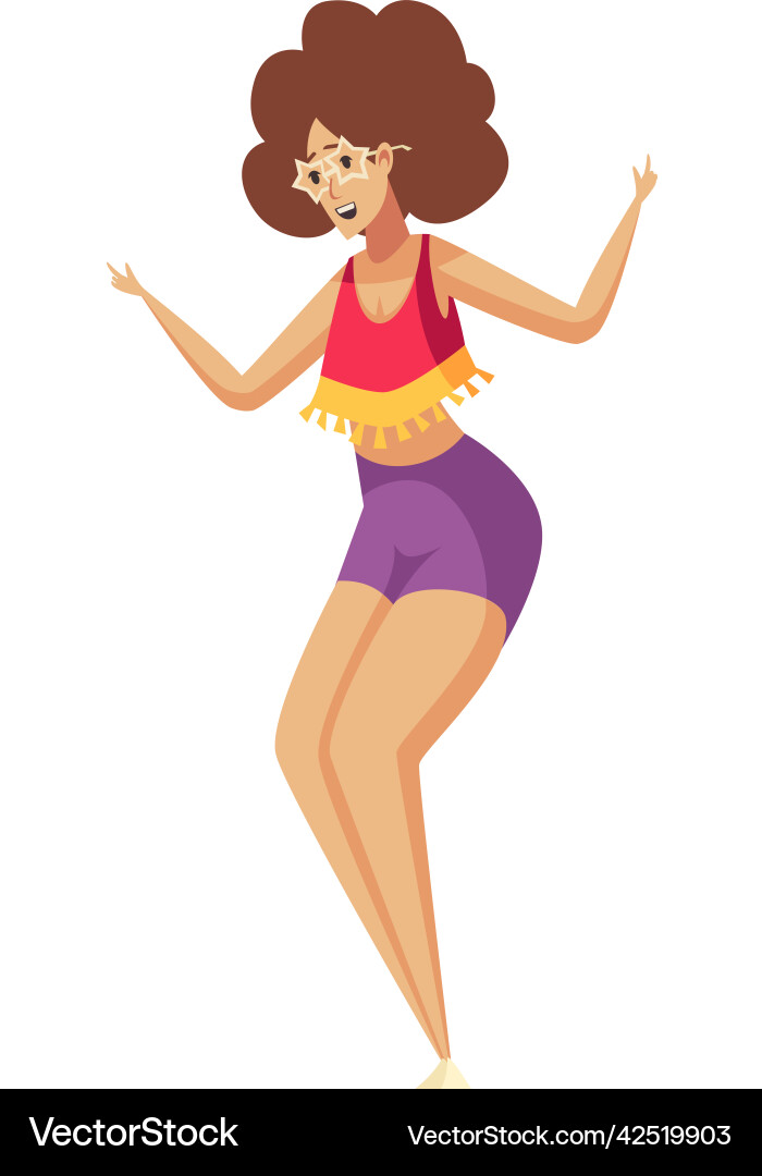 Disco dancing girl composition Royalty Free Vector Image