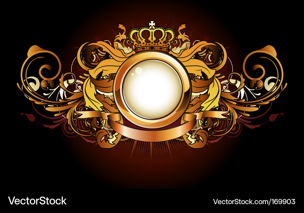 Heraldic golden frame Royalty Free Vector Image