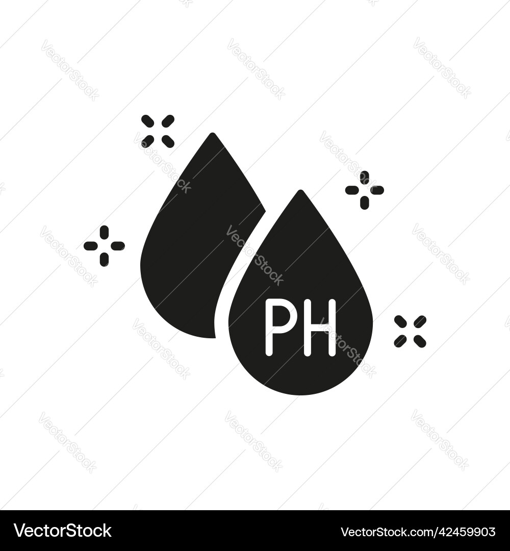 Neutral ph balance silhouette icon free acidity Vector Image